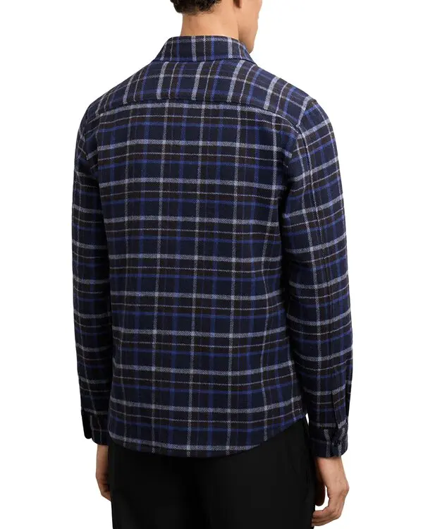 REISS Sam Long Sleeved Patch Pocket Check Overshirt