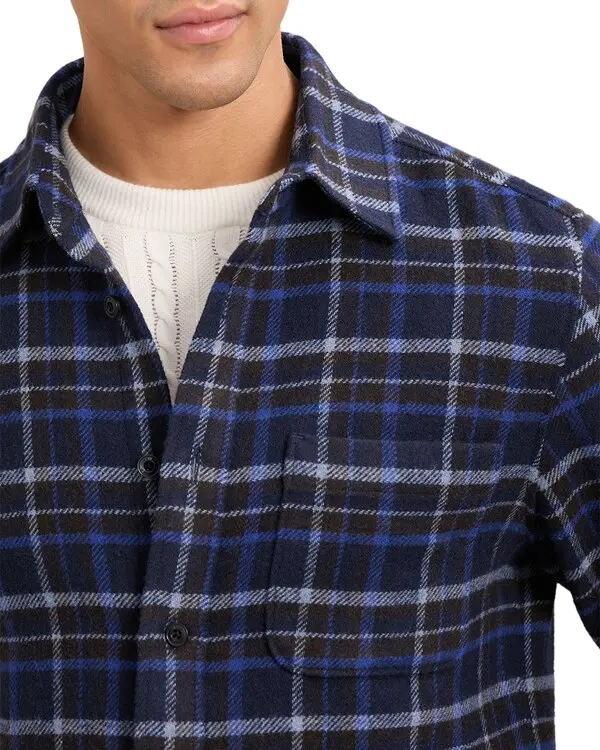 REISS Sam Long Sleeved Patch Pocket Check Overshirt