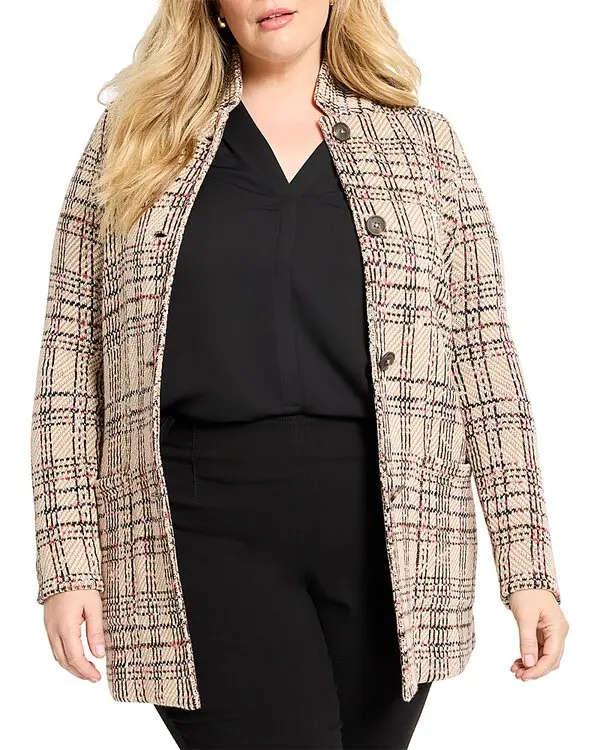 NIC+ZOE Stitchy Plaid Knit Blazer