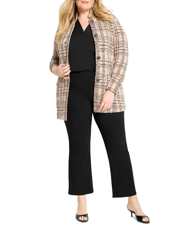 NIC+ZOE Stitchy Plaid Knit Blazer