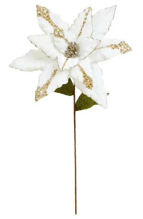 MARK ROBERTS Icy Poinsettia Stem - Cream