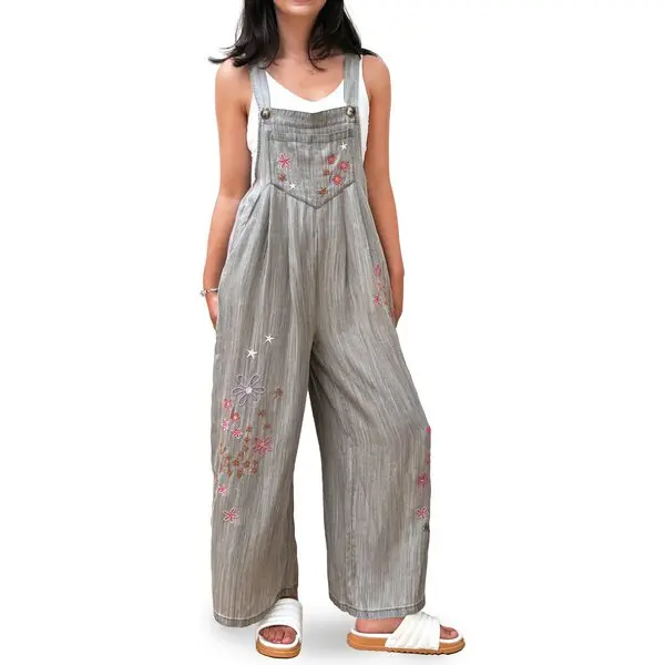 BILLY T In Full Bloom Overalls - Perfect Grey