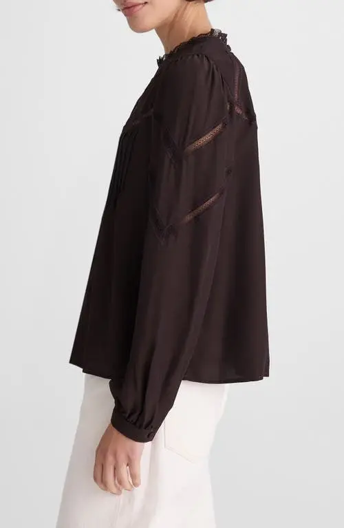 Madewell Lace Insert Mock Neck Long Sleeve Top