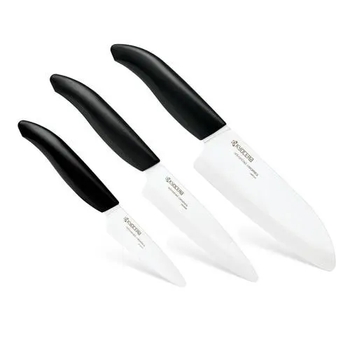 KYOCERA Advanced Ceramics 3 Piece Revolution Series Knife Set - Black