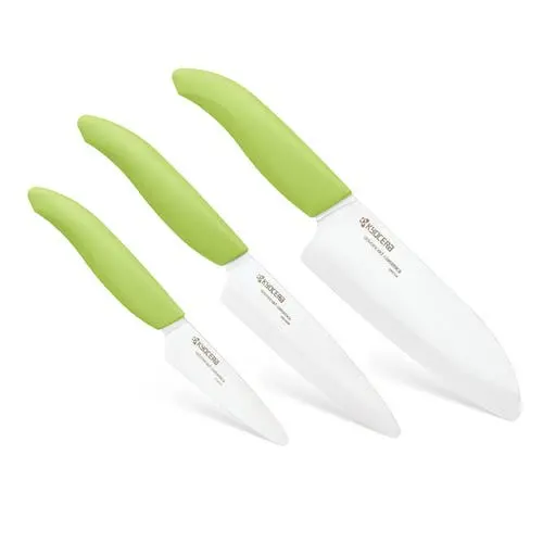 KYOCERA Advanced Ceramics 3 Piece Revolution Series Knife Set - Green