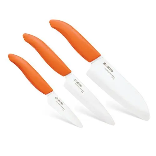 KYOCERA Advanced Ceramics 3 Piece Revolution Series Knife Set - Orange