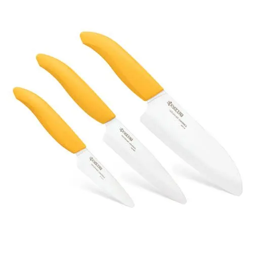 KYOCERA Advanced Ceramics 3 Piece Revolution Series Knife Set - Yellow