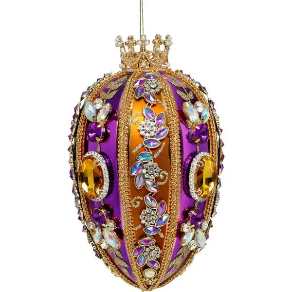 MARK ROBERTS Faberge Jewel Egg Ornament - Rust/copper