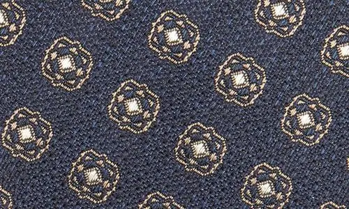 Canali Medallion Silk Neck Tie - Navy