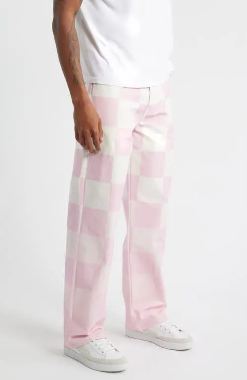 SANTO STUDIO Checkerboard Cotton Twill Pants