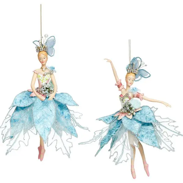 MARK ROBERTS Ballerina Ornament, Blue - Light Blue
