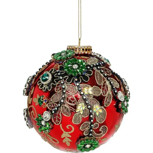 MARK ROBERTS Kings Jewel Ball Ornament - Red