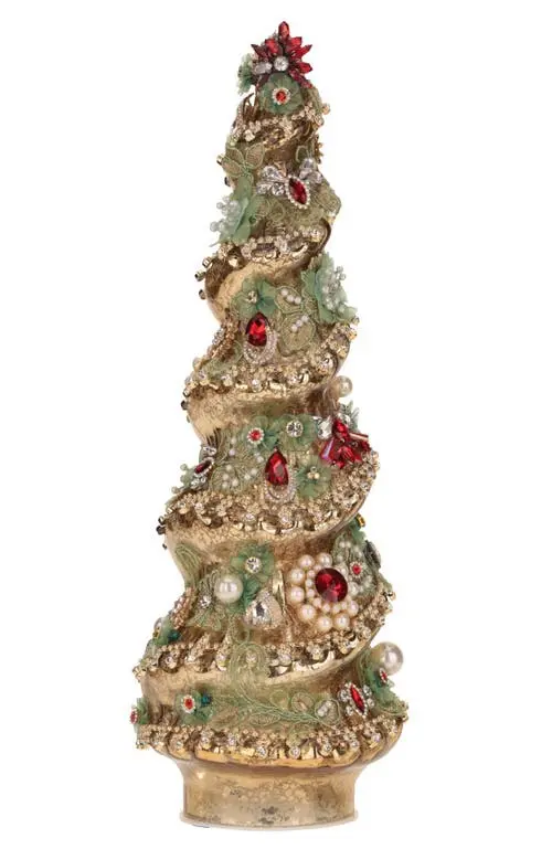 MARK ROBERTS Jeweled Christmas Tree - Gold