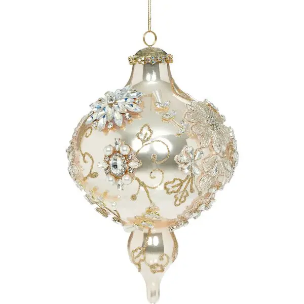 MARK ROBERTS Kings Jewel Extra Fancy Finial Ornament - Peach