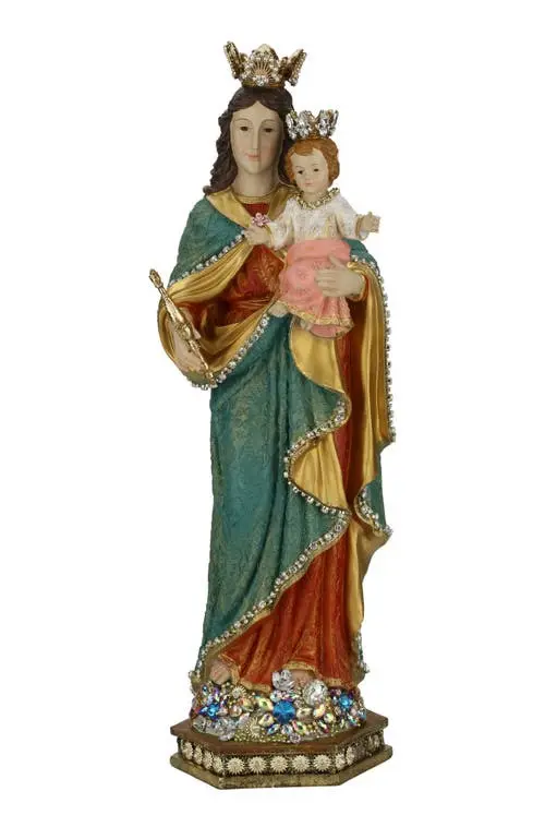 MARK ROBERTS Jeweled Madonna And Child - Teal