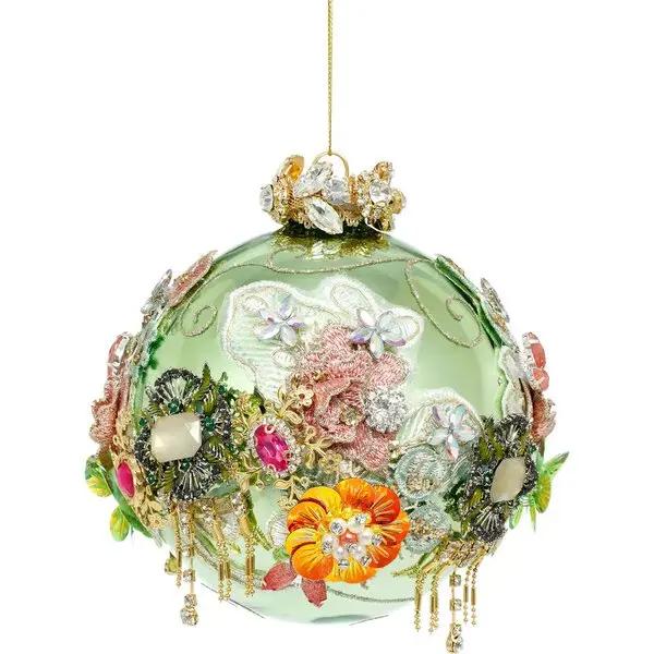MARK ROBERTS Kings Jewel Ball Ornament - Light Green