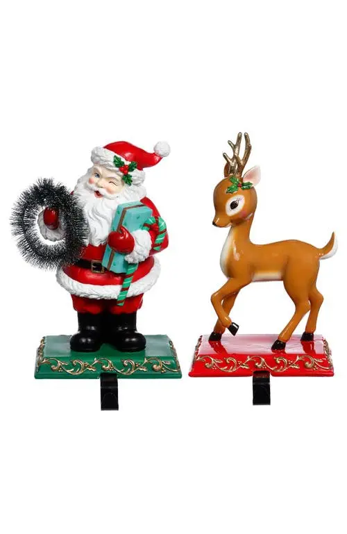 MARK ROBERTS Santa And Deer Stocking Holder - Red
