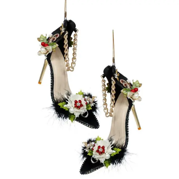 MARK ROBERTS Shoe With Gold Chain Ornament - Black