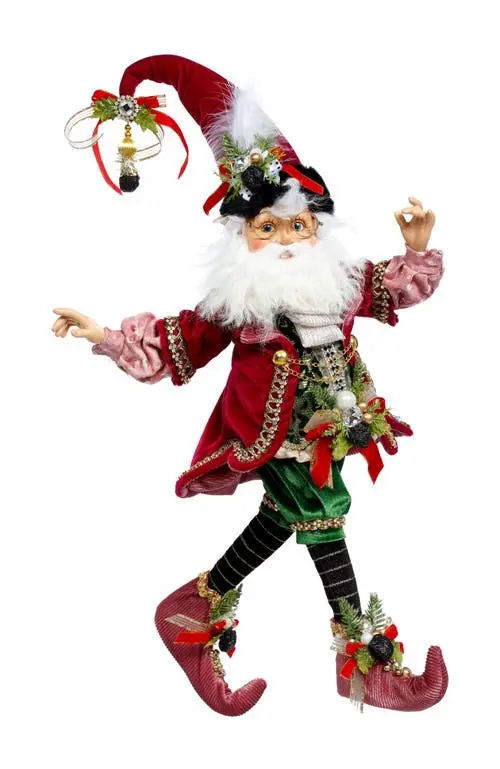 MARK ROBERTS North Pole Coal Stocking Elf - Burgundy