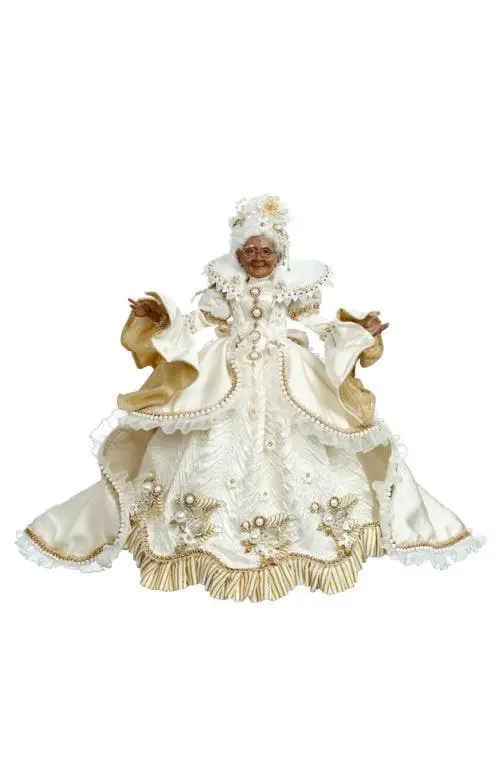 MARK ROBERTS African American Snow And Pearls Mrs. Claus - Cream