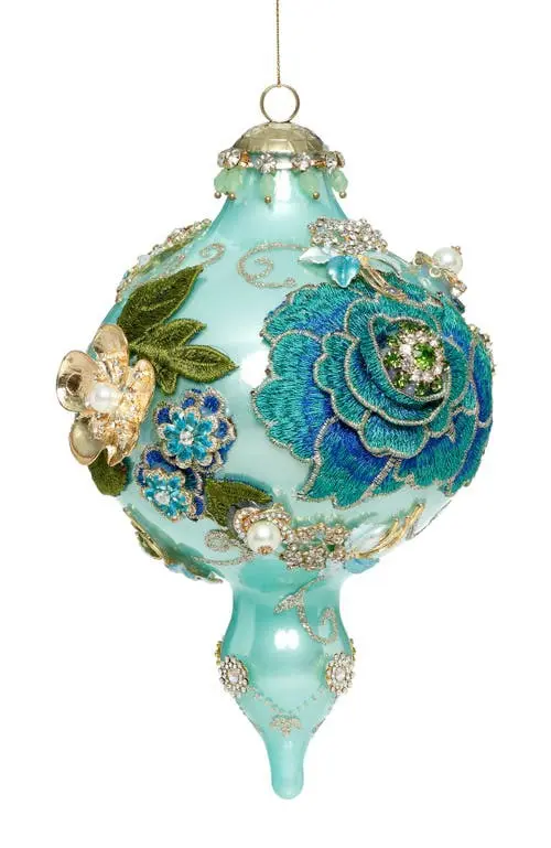 MARK ROBERTS Kings Jewel Extra Fancy Finial Ornament - Turquoise