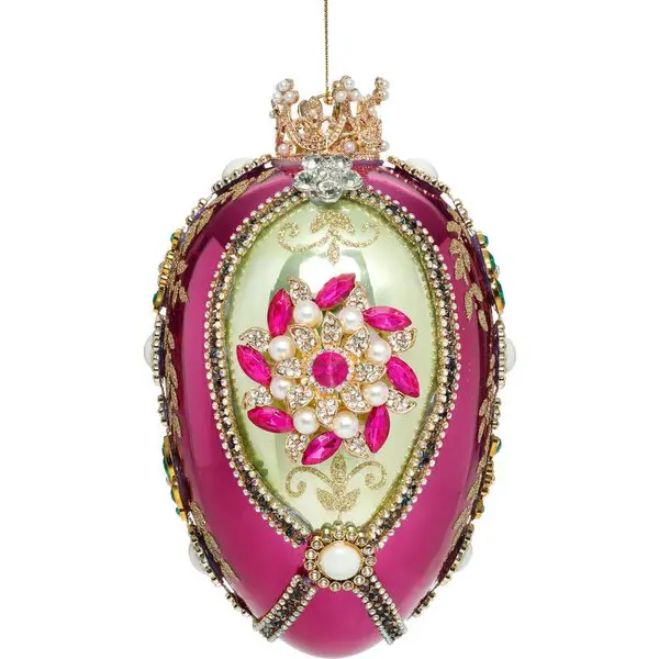 MARK ROBERTS Faberge Jewel Egg Ornament - Light Purple