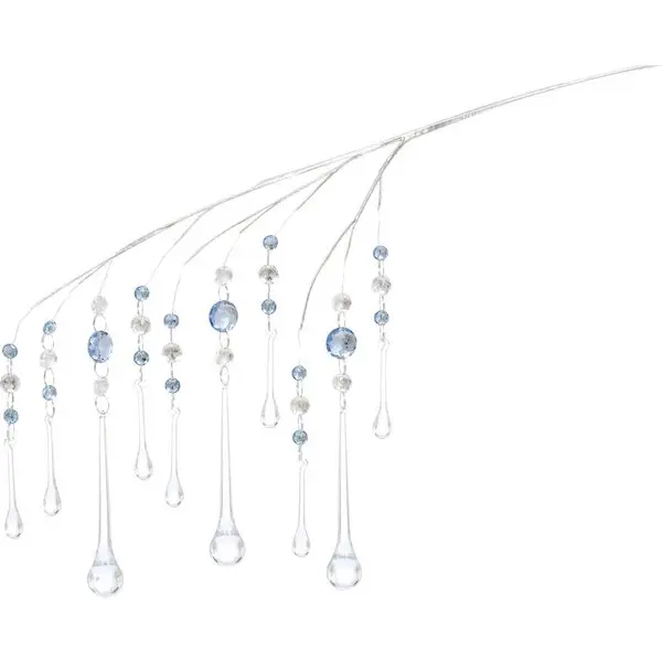 MARK ROBERTS Teardrop Jeweled Hanging Spray - Light Blue