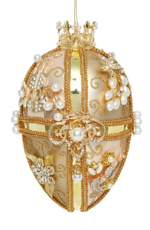 MARK ROBERTS Faberge Jewel Egg Ornament - Gold
