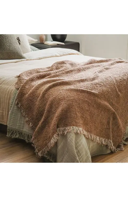 CRANE HOME Reversible Fringe Throw Blanket