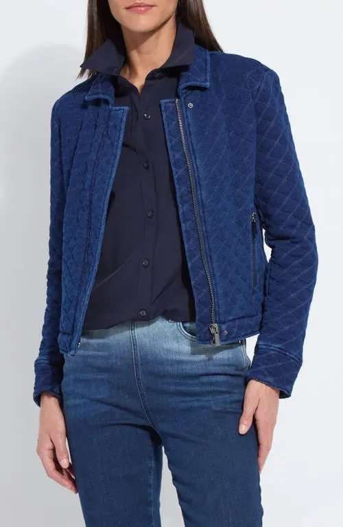 Lyssé Elora Quilt Jacquard Knit Jacket - Indigo