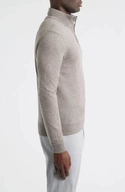 Canali Heathered Wool Quarter Zip Sweater