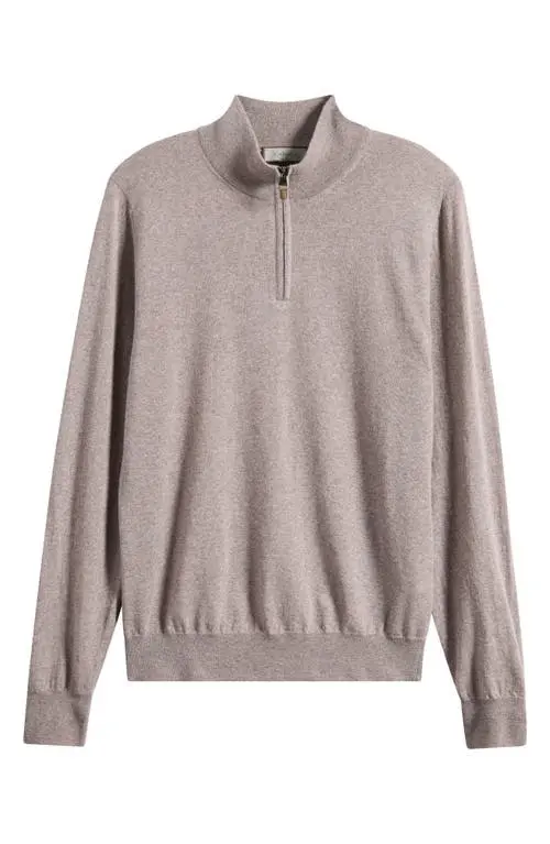 Canali Heathered Wool Quarter Zip Sweater