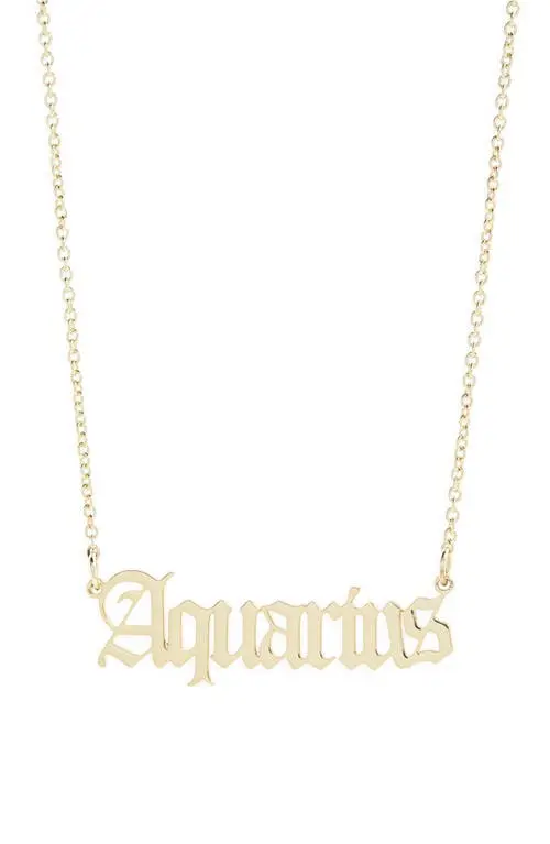THE SIS KISS Zodiac Pendant Necklace - Gold - Aquarius