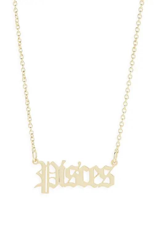 THE SIS KISS Zodiac Pendant Necklace - Gold - Pisces