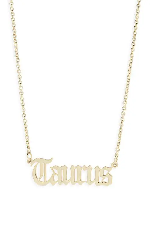 THE SIS KISS Zodiac Pendant Necklace - Gold - Taurus