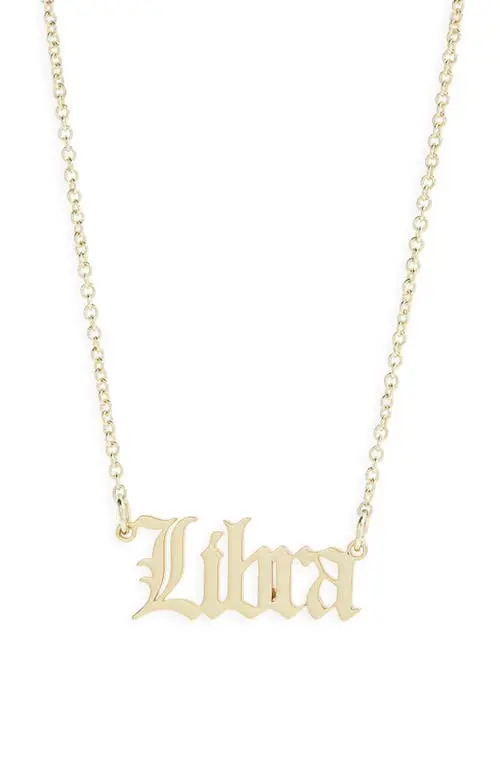 THE SIS KISS Zodiac Pendant Necklace - Gold -libra