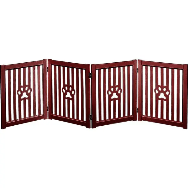 TRIMATE 4-panel Dog Wooden Foldable Gate