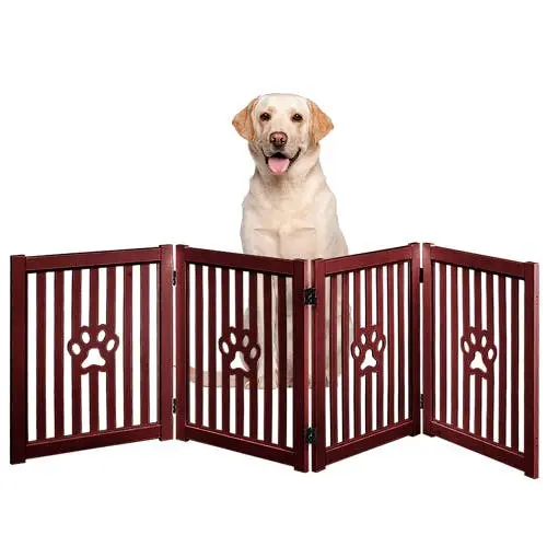 TRIMATE 4-panel Dog Wooden Foldable Gate