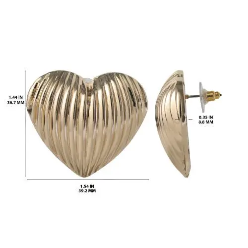 Bcbgmaxazria Ribbed Heart Button Earrings