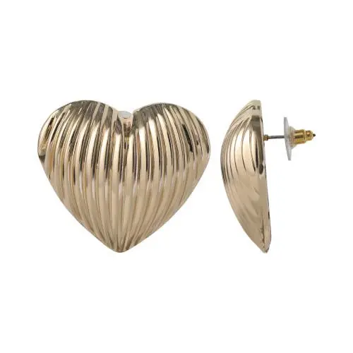 Bcbgmaxazria Ribbed Heart Button Earrings