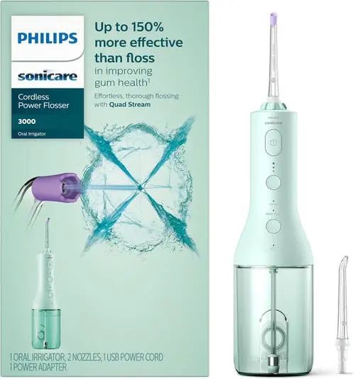 PHILIPS SONICARE Power Flosser 3000 Quad Stream Water Flosser - Mint