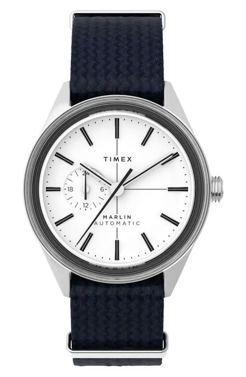 TIMEX® Marlin Jet Automatic Fabric Strap Watch - Blue