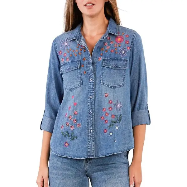 BILLY T Embroidered Shirt - Denim