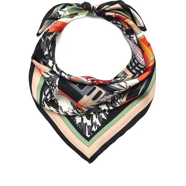 Kate Spade New York Snow Globe Square Silk Scarf - Black Multi