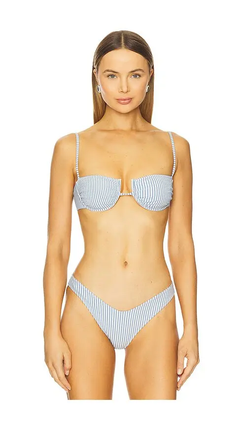 MONTCE Simonette Bikini Top - Blue Stripe