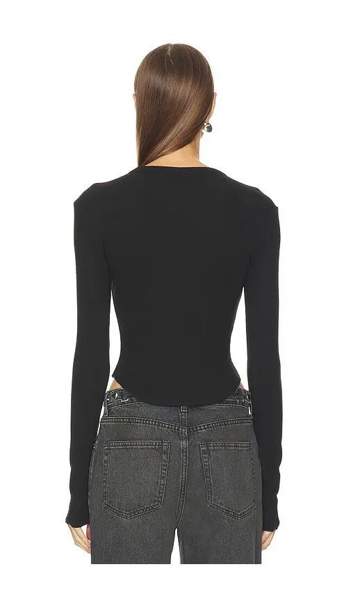 GRLFRND Scoop Hem Long Sleeve Tee - Black