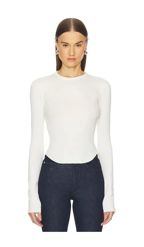 GRLFRND Scoop Hem Long Sleeve Tee
