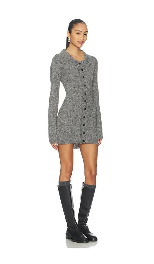 Amelie Teje Norah Knit Mini Dress in Grey - Size M