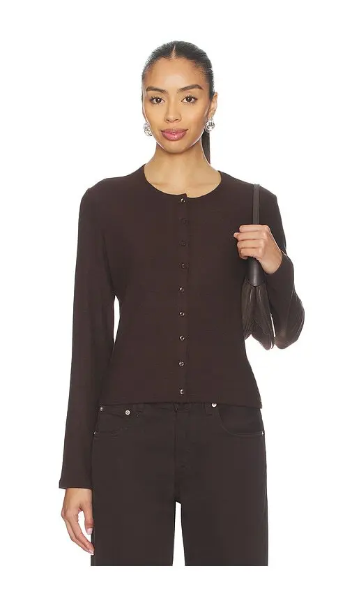 LESET Lauren Classic Cardigan - Chocolate