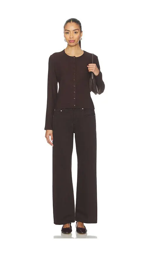 LESET Lauren Classic Cardigan - Chocolate